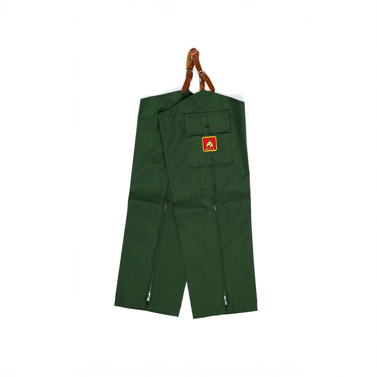 Mule Brand Green Plain Chaps | No Liner Briar Tough | Okie Dog Supply ...